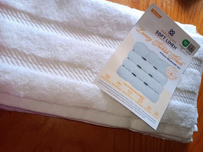 American Soft Linen 4 Pack Washcloth Set, 100% Cotton Washcloth Hand ...