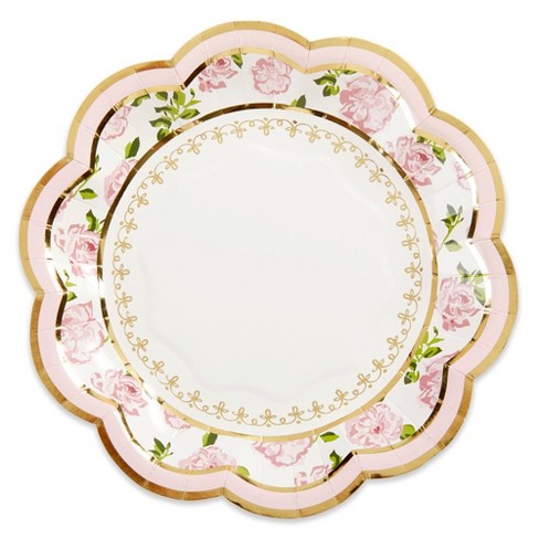 Kate Aspen Tea Time Whimsy 7 In. Premium Paper Plates - Pink (set Of 64 ...