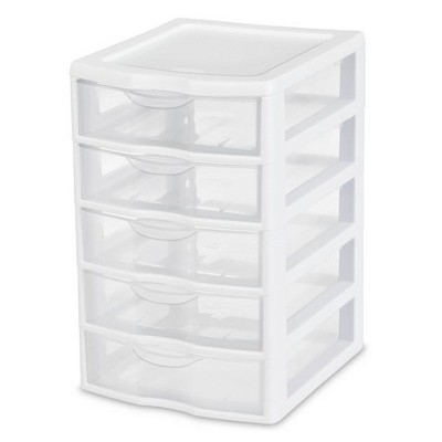 Sterilite Clear Plastic Stackable Small 3 Drawer Storage System For ...