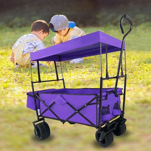 Outdoor Garden Park Utility Wagon, Portable Beach Trolley Cart Camping ...