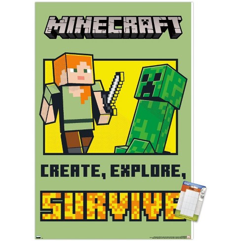 Trends International Minecraft - Create, Explore, Survive Unframed Wall ...