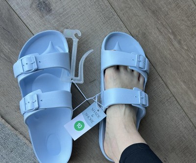 Women's Neida Eva Two Band Footbed Slide Sandals - Shade & Shore™ White ...