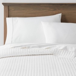 Full/queen Diamond Stitch Cotton Linen Quilt White - Threshold™ : Target