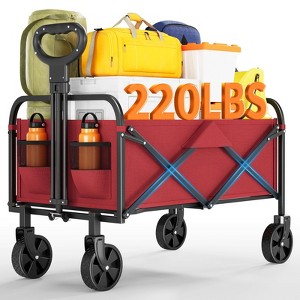 Foldable Utility Carts Wagon - 380LBS Capacity with All-Terrain Wheels ...