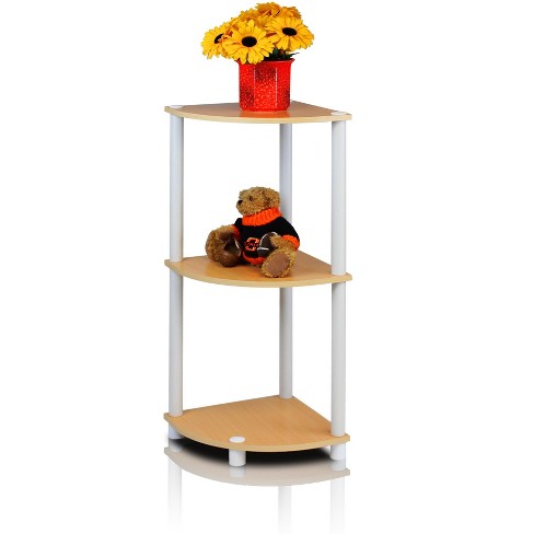 Furinno 3-tier Corner Display Rack Multipurpose Shelving Unit ...