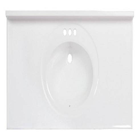 Arstar Standard Cultured Marble Bathroom Sink 49 In. W X 22 In. D White ...