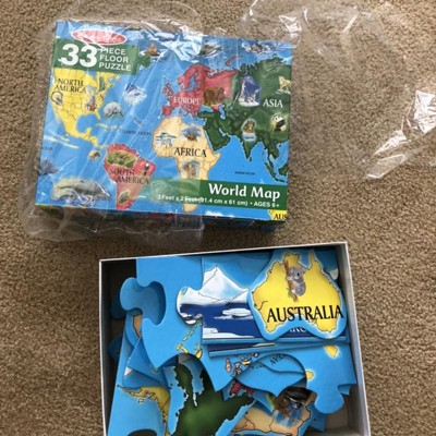 Melissa And Doug World Map Jumbo Floor Puzzle 33pc : Target