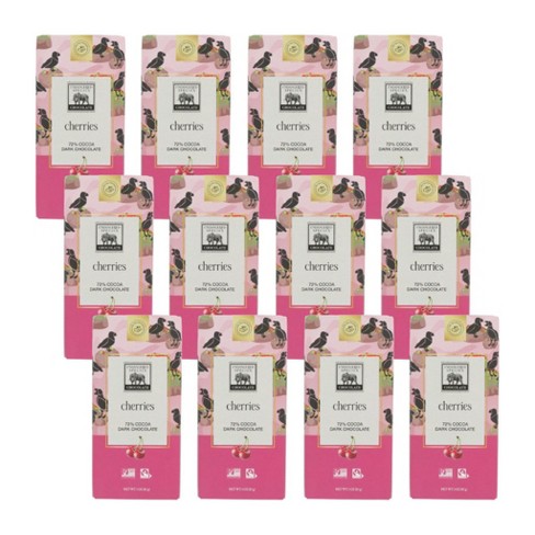 Endangered Species Chocolate Cherries 72% Cocoa Dark Chocolate Bar ...
