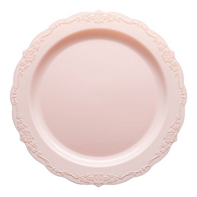 Smarty Had A Party 10" Pink Vintage Round Disposable Plastic Dinner ...