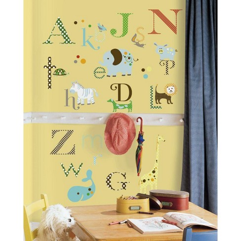 Roommates Animal Alphabet Peel & Stick Wall Decal : Target