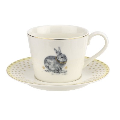 Spode Meadow Lane Teacup With Saucer, 8 Oz. Porcelain Tea/coffee Cup ...