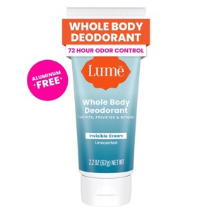 Lume Whole Body Women's Unscented Deodorant Invisible Cream Tube - 2 ...