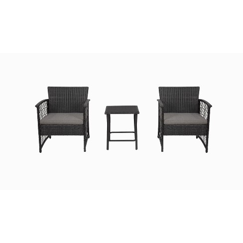 Westintrends 3-piece Outdoor Patio Conversation Set, Black/gray : Target