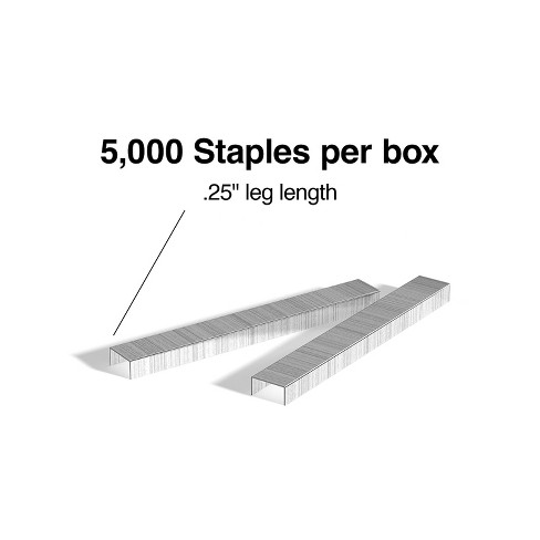 Tru Red Standard Staples 1/4" Leg Length 5000 Staples/box 2/pack ...