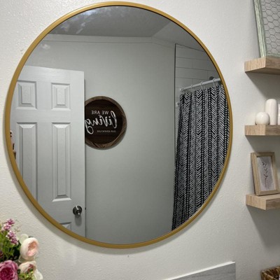 32" Round Decorative Wall Mirror Black - Project 62™ : Target