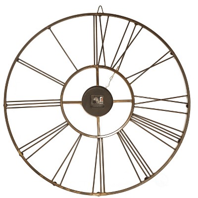 Clockswise 30" Dia Extra Large Decorative Antique Roman Numerical Gold ...