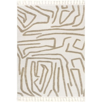 Nuloom Marissa High/low Diamond Tassel Area Rug 8x10, Ivory : Target