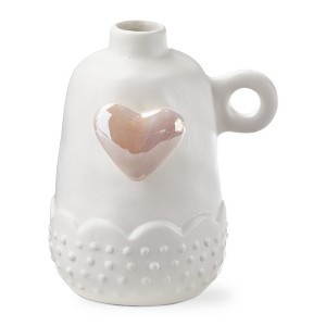 tag Pink Earthenware Heart Mini Vase 3 x 3.75 x 4.75 in : Target