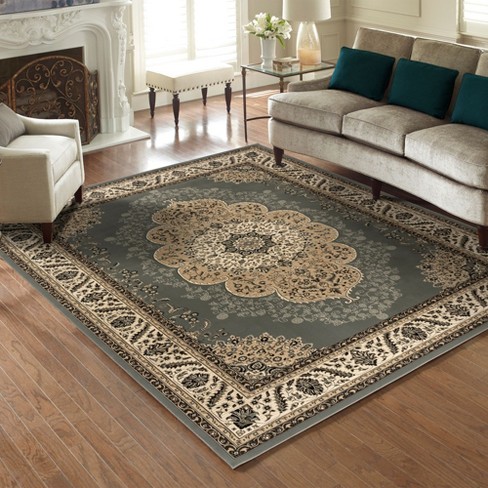 Gertmenian Majestic Ravina Traditional Oriental Gray Cream Black Indoor ...