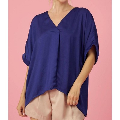 Women's V-neck High-low Top - Glam : Target