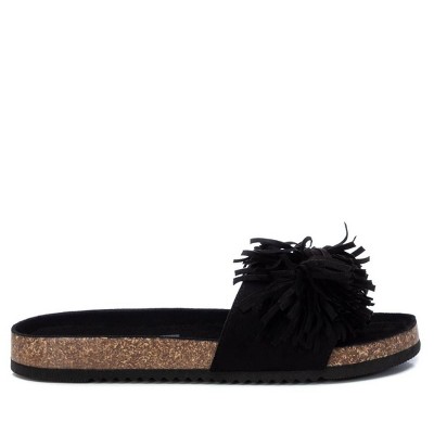 Xti Women's Rubber Flat Sandals 44489 - Black, 6 : Target