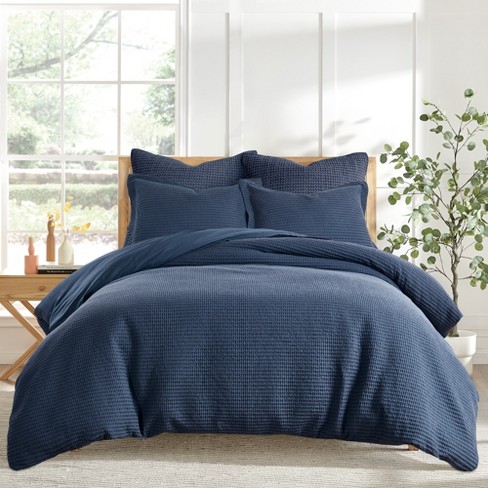 Cloud Waffle Navy Full/queen Comforter Set - Levtex Home : Target