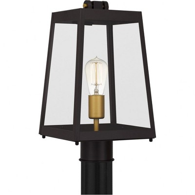 C Cattleya 2-light Matte Black Metal Outdoor Post Light With Clear ...