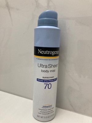 Neutrogena Ultra Sheer Sunscreen Spray - Spf 70 - 5oz : Target