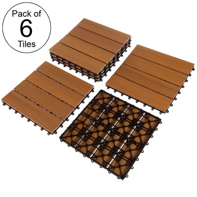 Interlocking Deck Tiles - 6-pack Wood Plastic Composite Patio Tiles ...