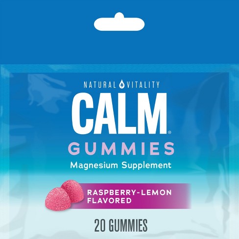 Natural Vitality Calm Magnesium Supplement Gummies, Raspberry Lemon ...