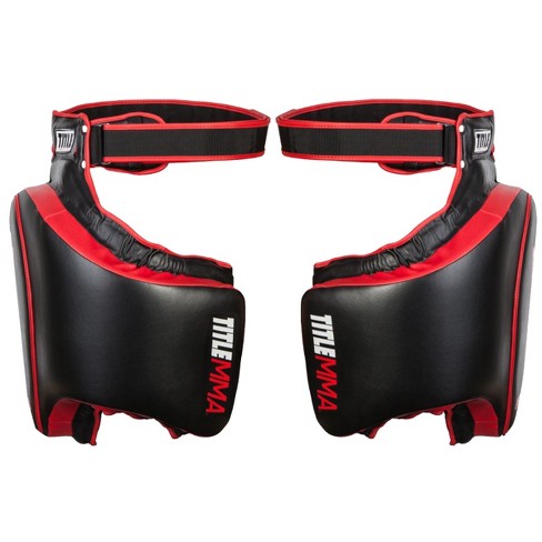 Title Boxing Gel Thai Style Hook And Loop Closure Thigh Pads - Black ...