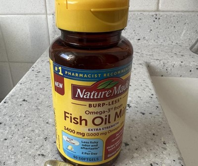 Nature Made Fish Oil Minis Extra Strength Burp-less 1400mg Softgels ...