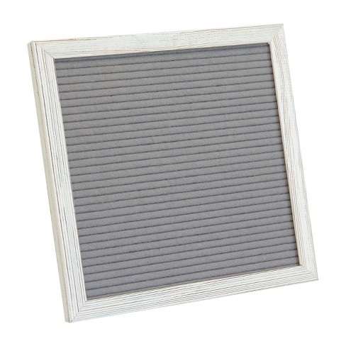 Emma And Oliver White Wash Wood 10"x10" And Gray Felt Letter Board Set ...