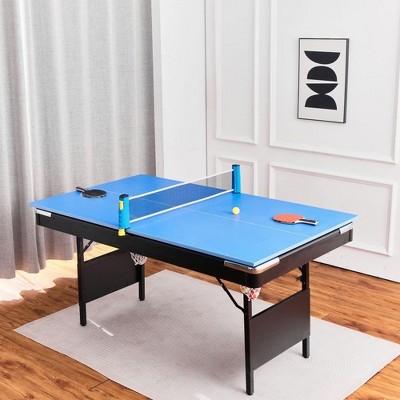 Blue Billiard Table 65.75",6ft Folding Portable Pool Table Set For ...