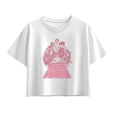 Girls' Star Wars Comic Group Short Sleeve Boxy Graphic T-Shirt - White ...