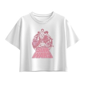 Girls' Star Wars Comic Group Short Sleeve Boxy Graphic T-Shirt - White ...