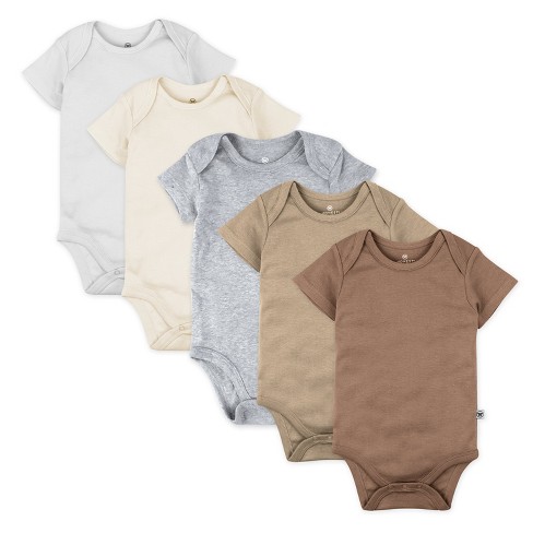 Honest Baby 5-pack Organic Cotton Short Sleeve Bodysuits : Target