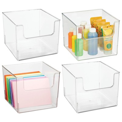 Idesign Linus Stackable Deep Organizer Bin With Handles Clear ...