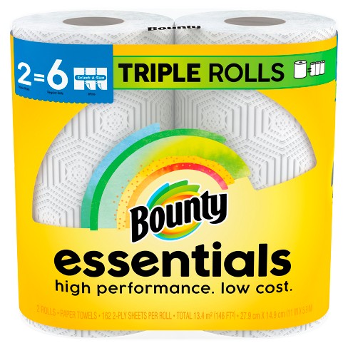 Bounty Essentials Select-a-size Paper Towels - 2 Triple Rolls : Target