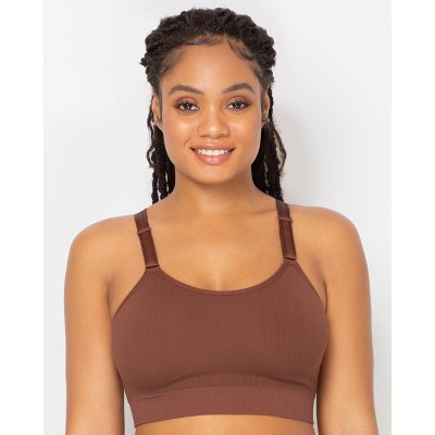 Curvy Couture Women's Smooth Seamless Comfort Wireless Longline Bra ...