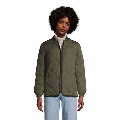 Lands' End Women's Insulated Quilted Primaloft Thermoplume Bomber ...
