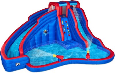 Sunny & Fun Inflatable Kids Backyard Double Water Slide Park With Pool ...