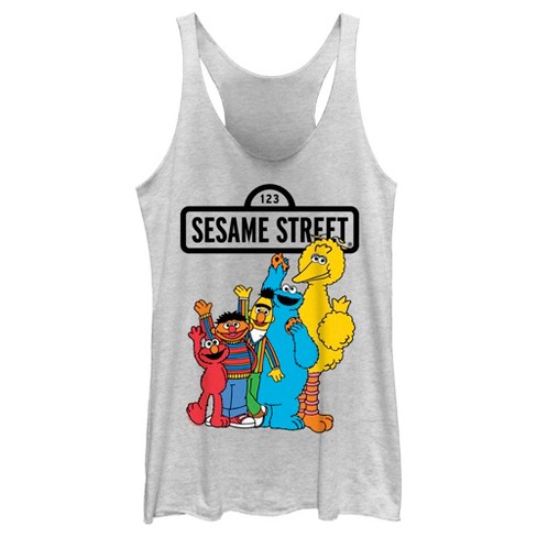 Women's Sesame Street Friend Group Wave Racerback Tank Top : Target
