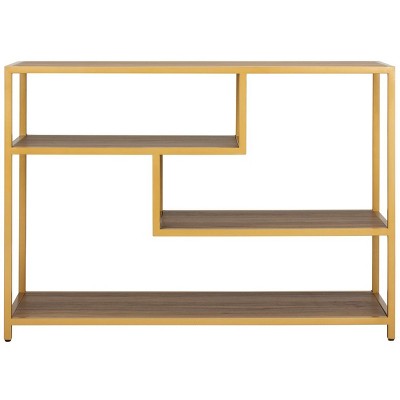 Reese Geometric Console Table - Walnut/gold - Safavieh : Target