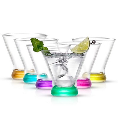 Joyjolt Hue Colored Stemless Martini Glasses - Set Of 6 Colored ...
