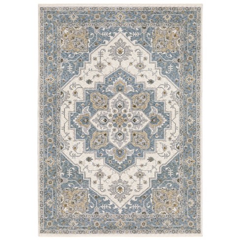 Oriental Weavers Maharaja 051f1 Blue/ Ivory Indoor Area Rug - 5'3" X 7 ...