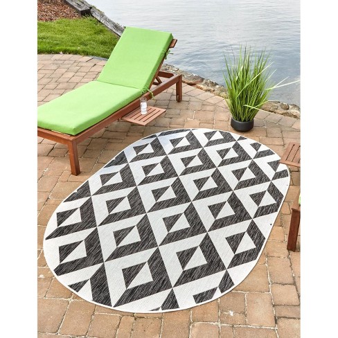 Jill Zarin 7' 10 X 10' 0 Oval Indoor/outdoor Charcoal Gray Area Rug ...