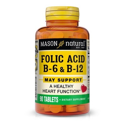 Mason Natural Folic Acid Tablets With B6 And B12 - 90ct : Target