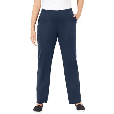 Catherines Women's Plus Size Soft-touch Knit Pants - 5x, Navy : Target