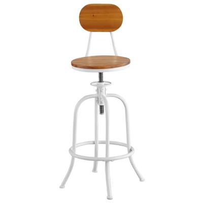 The Lakeside Collection Adjustable Swivel Stool With Back - White : Target